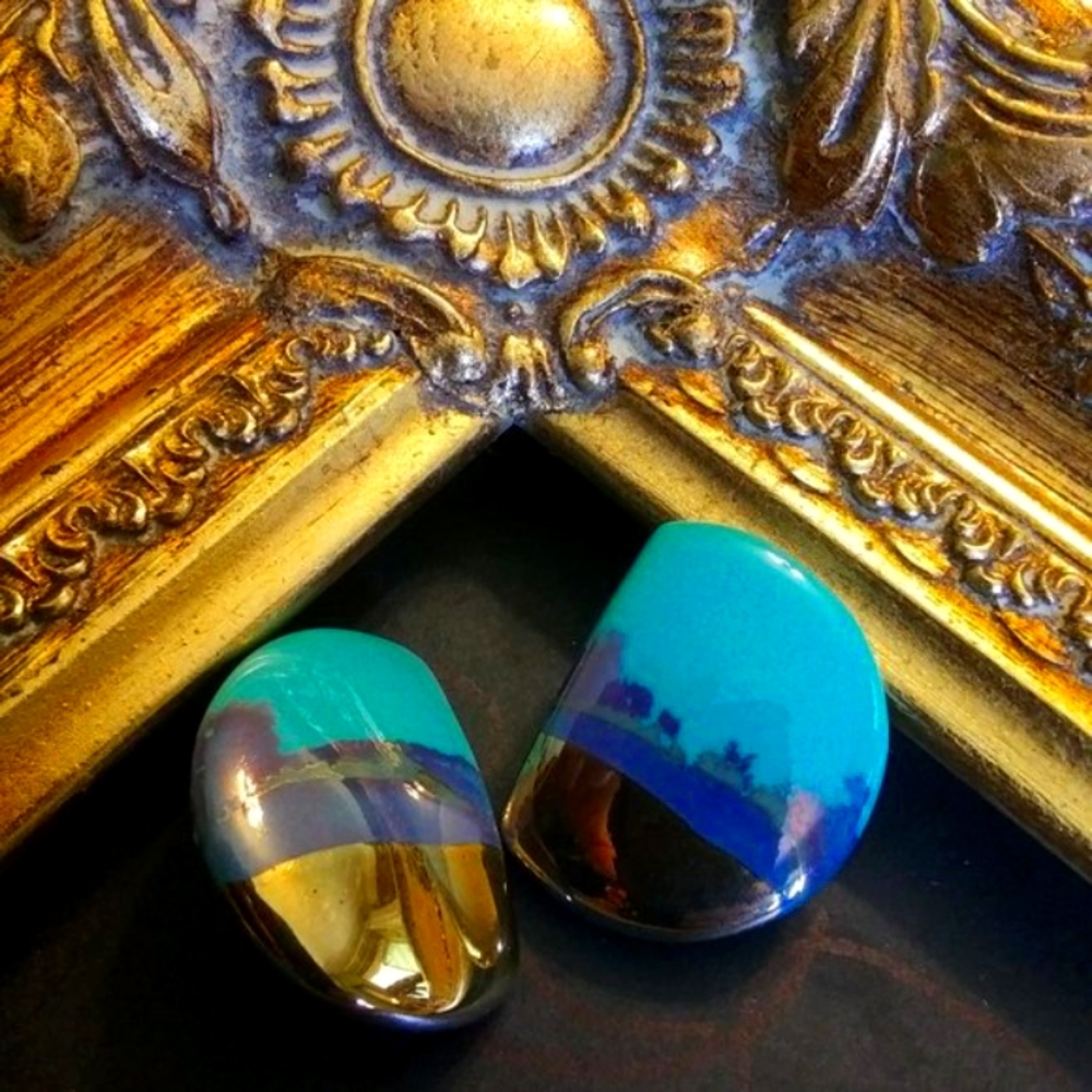 Studio Made - Artisan Crafted Ceramic Turquoise Blue&… - Gem